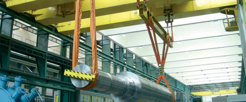 Load configuration chart for textile slings